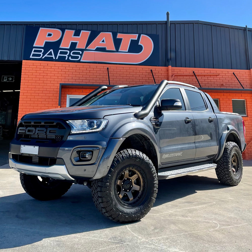 Ford Ranger (2018-2022) PX3 3.2L Phat Bars 4" Stainless TWIN Snorkels ...